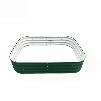 China 5*3.4*0.92 ft Galvanized Raised Garden Bed Planters For Outdoor Plants With Safety Edging Easy-To-Assemble Dark Green for sale