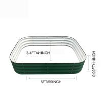 China 5*3.4*0.92 ft Galvanized Raised Garden Bed Planters For Outdoor Plants With Safety Edging Easy-To-Assemble Dark Green for sale