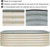 China 5x3.4ftx17”Tall Galvanized Raised Garden Beds Outdoor Oval Metal Planter Box For Planting Vegetables Flowers Herb for sale