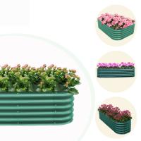 China Modern Style 6.4*2*1.4 Ft Galvanized Raised Garden Bed Kit Easy Assembly Vegetable Planting Outdoors for sale