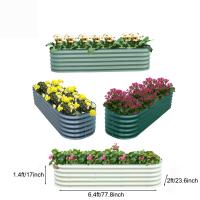 China Modern Style 6.4*2*1.4 Ft Galvanized Raised Garden Bed Kit Easy Assembly Vegetable Planting Outdoors for sale