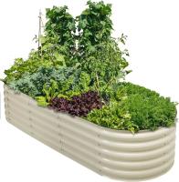 China 6.4*2*1.4 Ft Round Raised Garden Bed Galvanized Planter Raised Beds Metal Raised Garden Beds Outdoor For Vegetables for sale