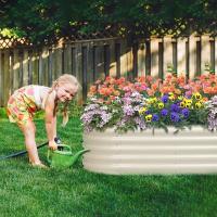 China 6.4*2*1.4 Ft Round Raised Garden Bed Galvanized Planter Raised Beds Metal Raised Garden Beds Outdoor For Vegetables for sale