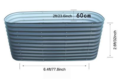 China Galvanized Raised Garden Beds Outdoor 6.4*2*2.6 Ft Planter Raised Beds For Gardening Large Metal Garden Box dark grey for sale