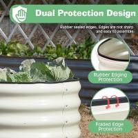 China Galvanized Metal Raised Garden Bed Planter Raised Beds 6.4*2*2.6 Ft Outdoor Metal Planter Box For Vegetables Ivory white for sale