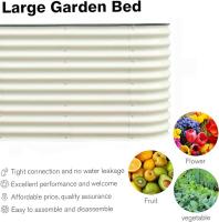 China Galvanized Metal Raised Garden Bed Planter Raised Beds 6.4*2*2.6 Ft Outdoor Metal Planter Box For Vegetables Ivory white for sale