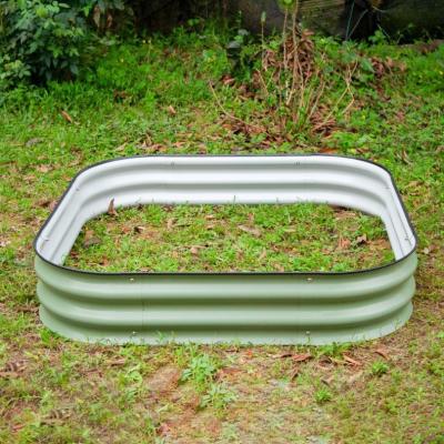 China Galvanized Raised Garden Bed 4.9*4.9*0.66 Ft Galvanized Raised Garden Beds Outdoor For Gardening Vegetables Flowers for sale