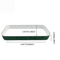 China Raised Garden Bed Kit Galvanized Raised Planter 6.4*3.4*0.7Ft Box Outdoor For Vegetables Bottomless Metal Raised Bed for sale