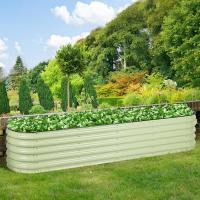 China Sturdy Galvanized Metal Planter Boxes 7.9*2*1.4 Ft For Outdoor Gardening And Planting for sale