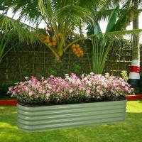 China Sturdy Galvanized Metal Planter Boxes 7.9*2*1.4 Ft For Outdoor Gardening And Planting for sale