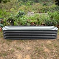 China Custom Logo Galvanized Raised Flower Beds For Outdoor Plants With Safety Edging Stock Tanks for sale