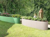 China 7.9x2x2.7Ft Metal Oval Garden Bed Galvanised Vegetable Planters Ivory White for sale