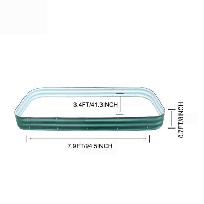 China 7.9*3.4*0.7 FT Raised Galvanized Steel Garden Beds Heavy Duty Thickening for sale