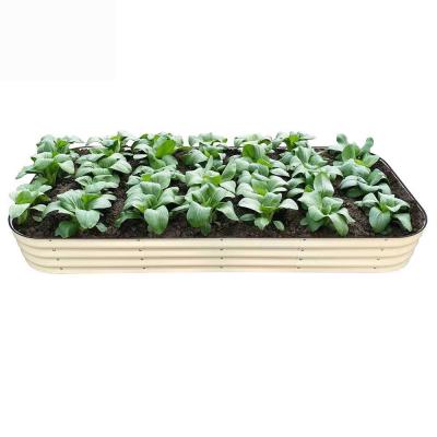 China 7.9*3.4*0.92 FT Oval Double Layer Galvanized Raised Bed Planters Solid Pattern for sale