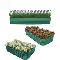 China Modern 9.4*2*1.4 Ft Galvanized Steel Raised Garden Planter Stable For Vegetables for sale