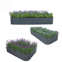 China OEM Large Galvanized Sheet Metal Garden Bed With Safety Edging And Gloves 9.4*2*1.4 Ft for sale