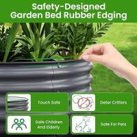 China OEM Large Galvanized Sheet Metal Garden Bed With Safety Edging And Gloves 9.4*2*1.4 Ft for sale