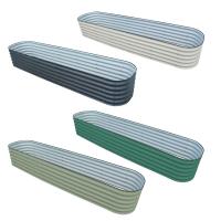 China OEM Large Galvanized Sheet Metal Garden Bed With Safety Edging And Gloves 9.4*2*1.4 Ft for sale