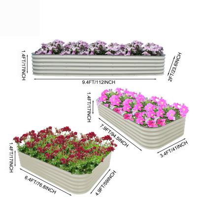 China 9.4*2*1.4 FT Garden Raised Bed Galvanised Steel Open Base Ruggedized for sale