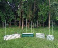 China 6.5ft*6ft  Cucumber Metal Trellis  For Raised Bed Metal Garden Trellis  Ivory White for sale