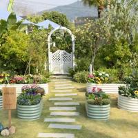 China 1 Level Oval Galvanized Raised Garden Bed Kit Assembly Designed for Small Spaces for sale