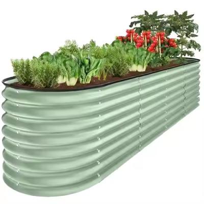 China Weather Resistant Oval Galvanized Raised Garden Bed Kit 77.8 Product Dimensions Mounting Type Outside Mount Oval Shape for sale