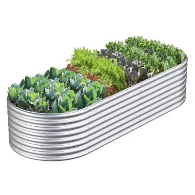China 4 Feet X 2 Feet Oval Galvanized Raised Garden Bed Kit with Outside Mount and Weather Resistant for sale
