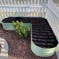 China 1 Level Oval Galvanized Raised Garden Bed Kit with Outside Mount Double-layer Galvanized Finish for sale