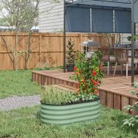 China Easy To Install Silver Oval Galvanized Raised Garden Bed Kit with Galvanized Steel for sale