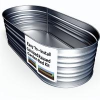 China Easy To Install Silver Oval Galvanized Raised Garden Bed Kit with Galvanized Steel for sale