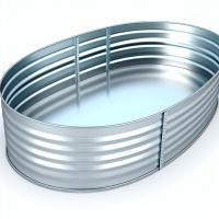 China Easy To Install Silver Oval Galvanized Raised Garden Bed Kit with Galvanized Steel for sale
