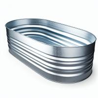 China Easy To Install Silver Oval Galvanized Raised Garden Bed Kit with Galvanized Steel for sale