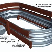 China 1 Level Oval Galvanized Raised Garden Bed Kit with Outside Mount Double-layer Galvanized Finish for sale