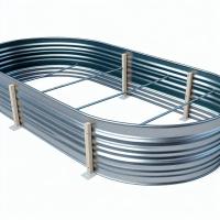 China 1 Level Oval Galvanized Raised Garden Bed Kit with Outside Mount Double-layer Galvanized Finish for sale