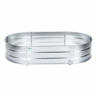 China Easy To Install Oval Galvanized Raised Garden Bed Kit 4 Feet X 2 Feet Silver for sale