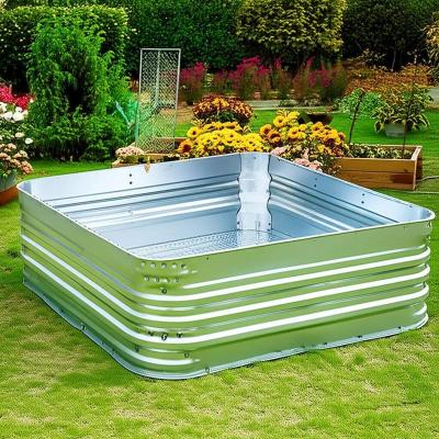 China Galvanized Raised Garden Beds Drainage Holes and Weather Resistance for Beautiful Gardens for sale