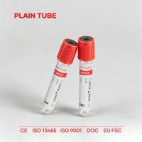 China Red Cap Plain Blood Collection Tube No Additive Plain Vial 13×75mm 13×100mm for sale