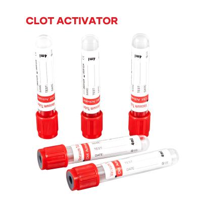 China PET Plastic Or Glass Red Top Clot Activator Tube 13x75mm For Rapid Serum Testing for sale