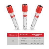 China Red Cap Plain Blood Collection Tube No Additive Plain Vial 13×75mm 13×100mm for sale