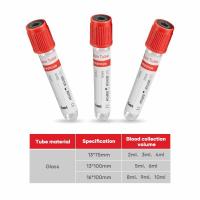 China Red Cap Plain Blood Collection Tube No Additive Plain Vial 13×75mm 13×100mm for sale