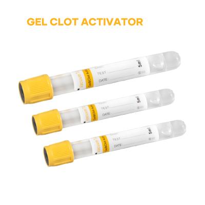China Yellow Cap Gel And Clot Activator Tube 13x75mm 13x100mm For Clinical Biochemistry for sale