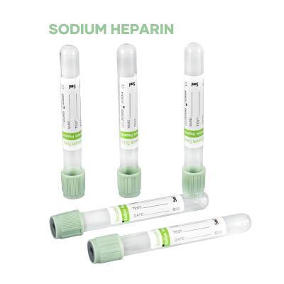China OEM PET Plastic Green Top Sodium Heparin Tube For Blood Rheology 2ml 3ml 5ml for sale