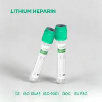 China Green Cap Lithium Heparin Blood Collection Tube For Emergency Biochemical Test for sale