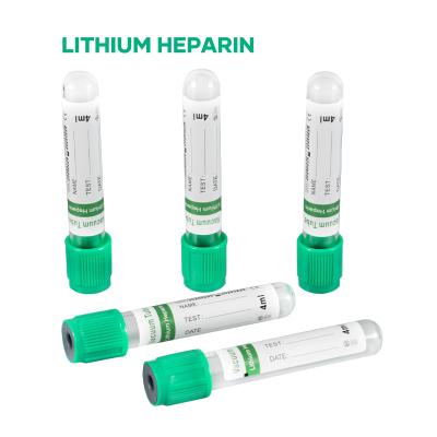 China Green Cap Lithium Heparin Blood Collection Tube For Emergency Biochemical Test for sale
