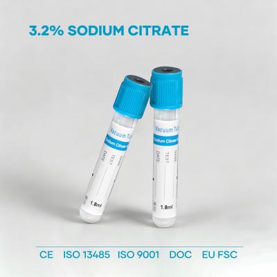 China Plastic Or Glass 3.2% Sodium Citrate Vacuum Tube 1:9 Ratio For Coagulation Analysis for sale