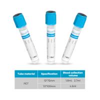 China Light Blue Cap 3.2% Sodium Citrate PT Tube Transparent Body For Coagulation Test for sale