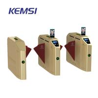 China Security Flap Barrier Gate , Stainless Steel Optical Barrier Turnstiles For Office Building for sale