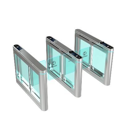 China Pedestrian Office Entrance Gate Optical Swing Gate Turnstiles With RFID Card Reader for sale