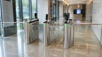 China Wing Barrier Gate Access Control System Integrated RFID Card Reader And QR Scanner for sale