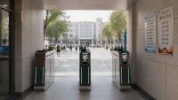 China Wing Barrier For Amusement Park Entrance With Brushed Motor And QR Code Access Control for sale